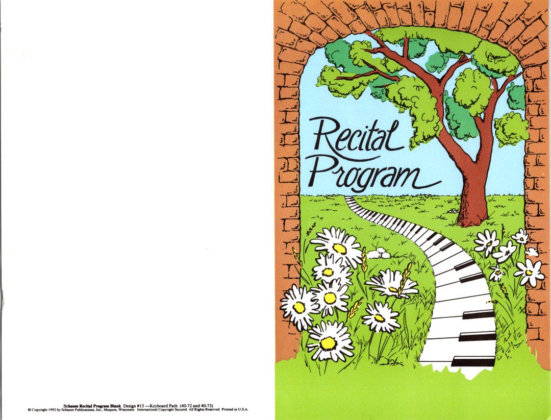 Recital Program Template - Schaum Download for Piano Printable 8.5" X ...