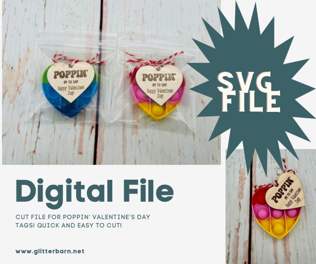 Poppin' Valentine Tag SVG- DIGITAL FILE - Etsy