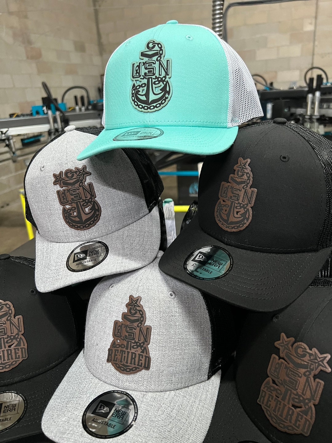 Navy CHIEF, SCPO, MCPO Leather Patch Snapback Hats - Etsy