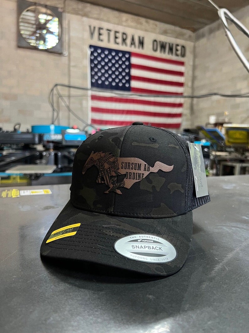 Midnight-ops Camo Mustang Snapback Hat - Etsy
