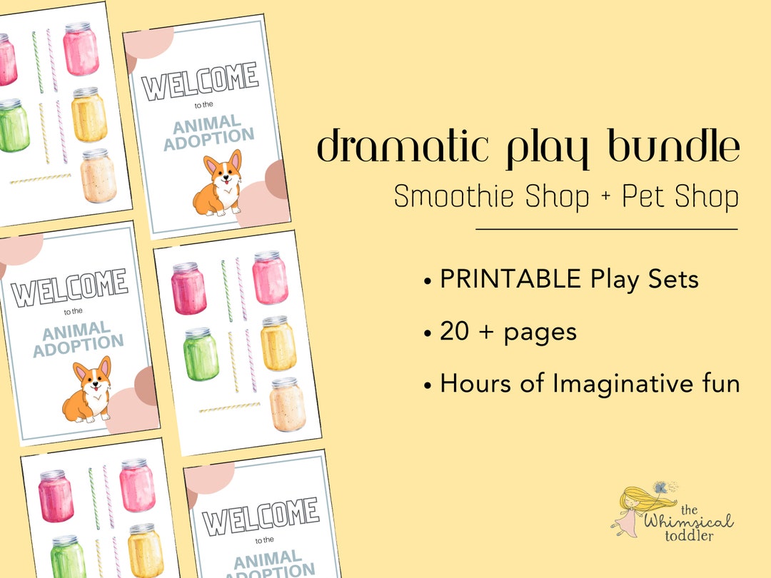 Dramatic Play BUNDLE | Smoothie Shop + Pet Shop | Imaginative ...