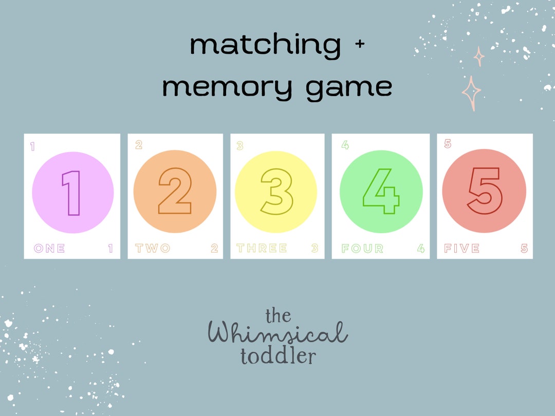 Numbers Matching Game, Homeschool Game, Preschool Game, Toddler ...