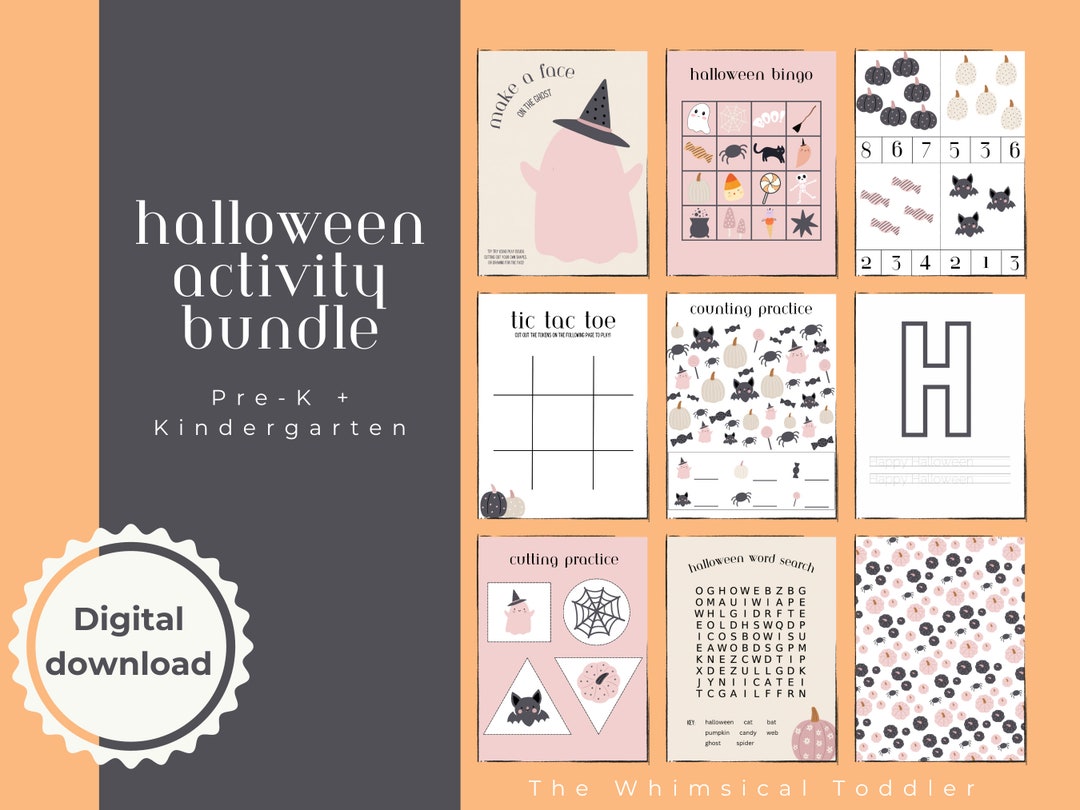 Halloween Activity Bundle for Preschool + Kindergarten, Learning Game ...