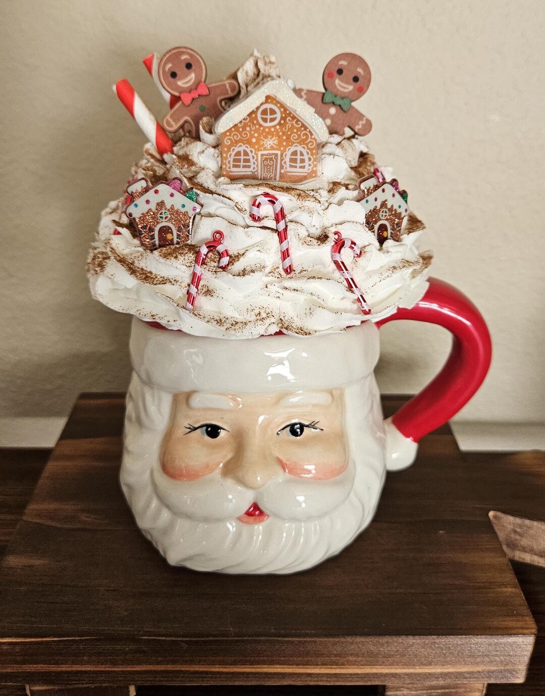 Festive Christmas Gingerbread Man and Gingerbread House Mug Topper - Etsy