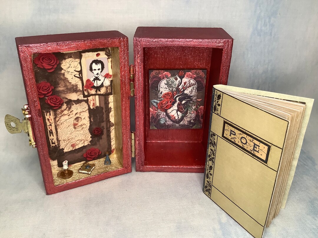 Edgar Allan Poe Miniature Book Diorama With Pin or Key Chain Add on Option - Etsy