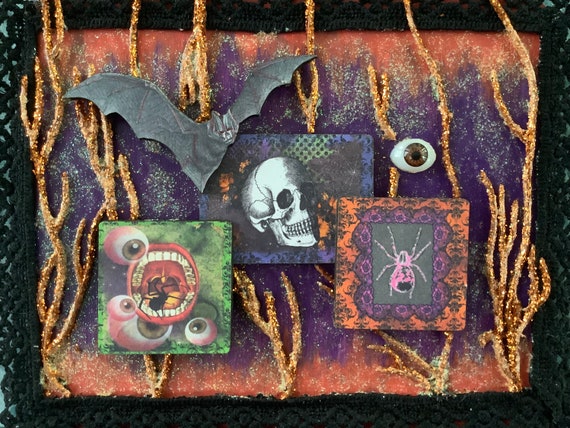 Kitschy Creepy Horror Miniature Wall Art Glow in the Dark - Etsy