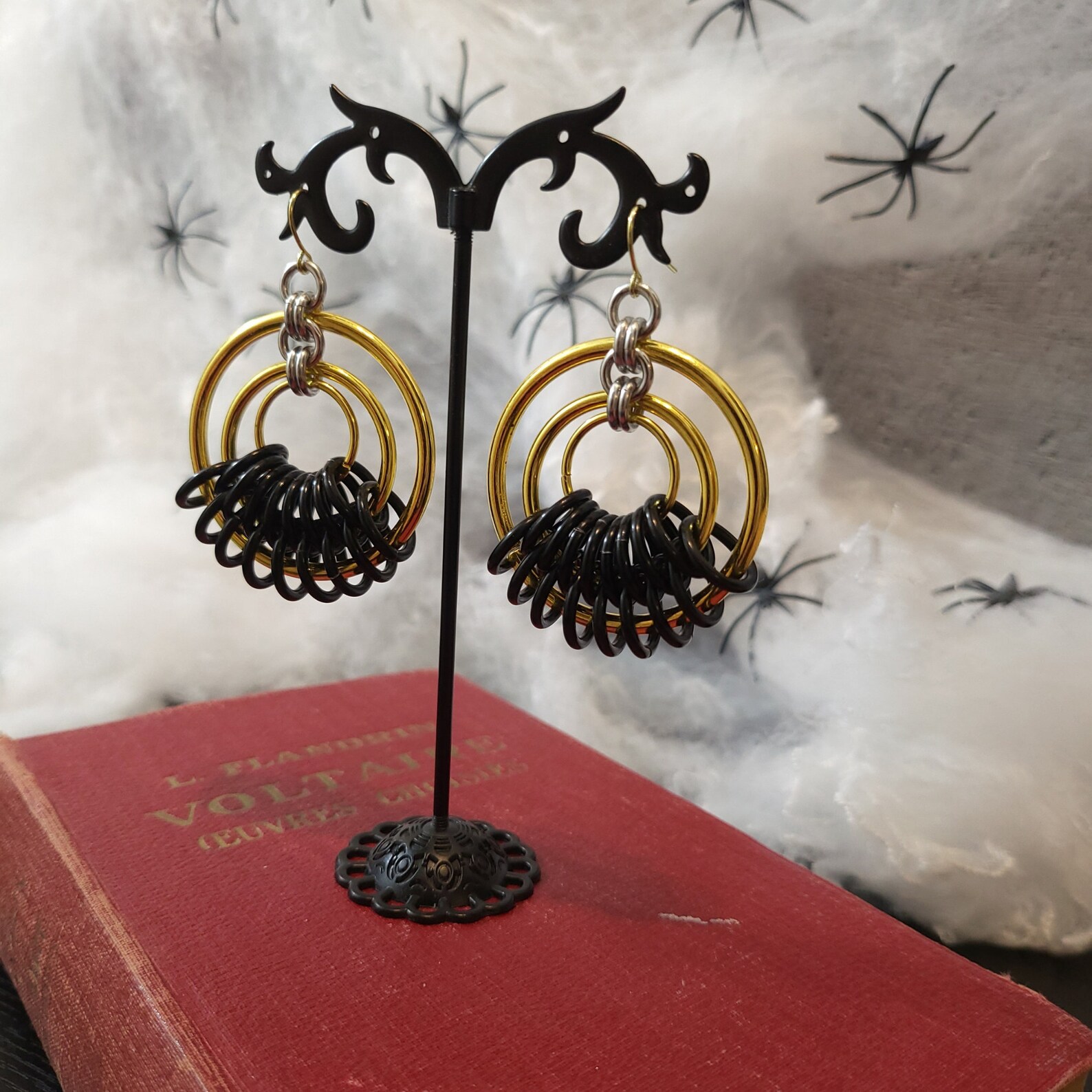 Silver Chainmail Earrings. Alt Fashion. O Rings. - Etsy