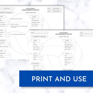 Volleyball Player Performance Report - PDF Print or Editable Canva ...