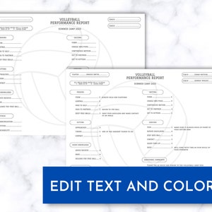 Volleyball Player Performance Report - PDF Print or Editable Canva ...