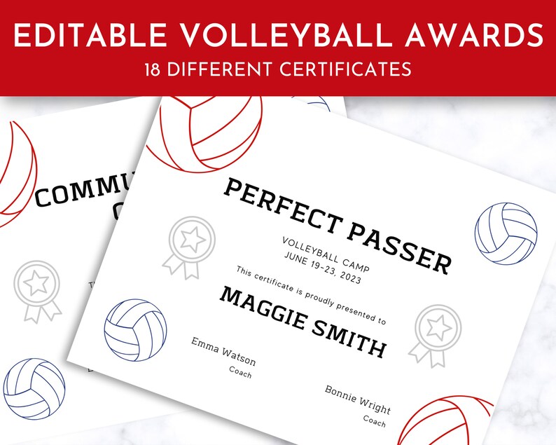 Volleyball Awards - Editable Canva Template - Etsy
