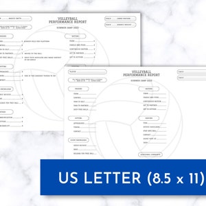 Volleyball Player Performance Report - PDF Print or Editable Canva ...