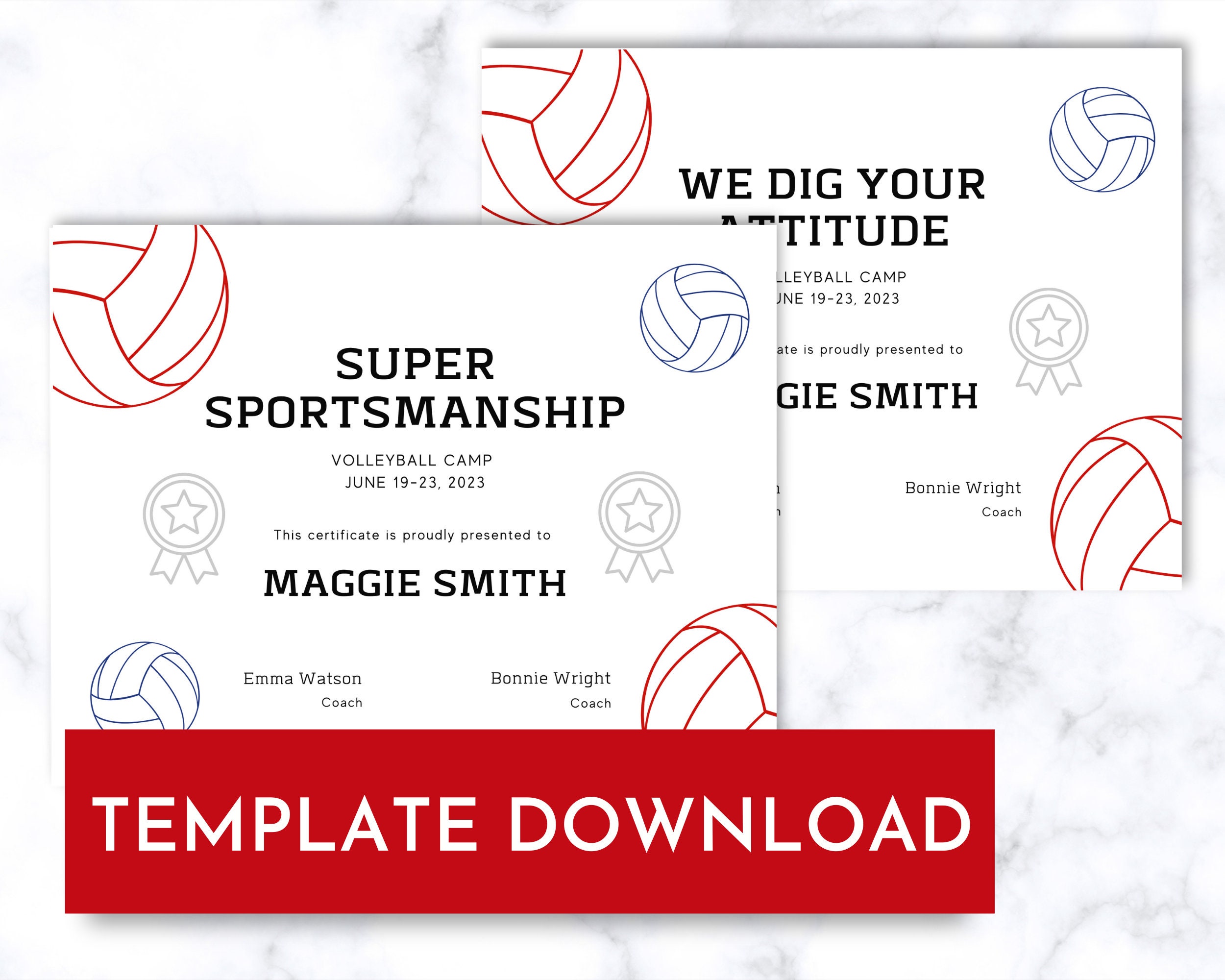 Volleyball Awards - Editable Canva Template - Etsy