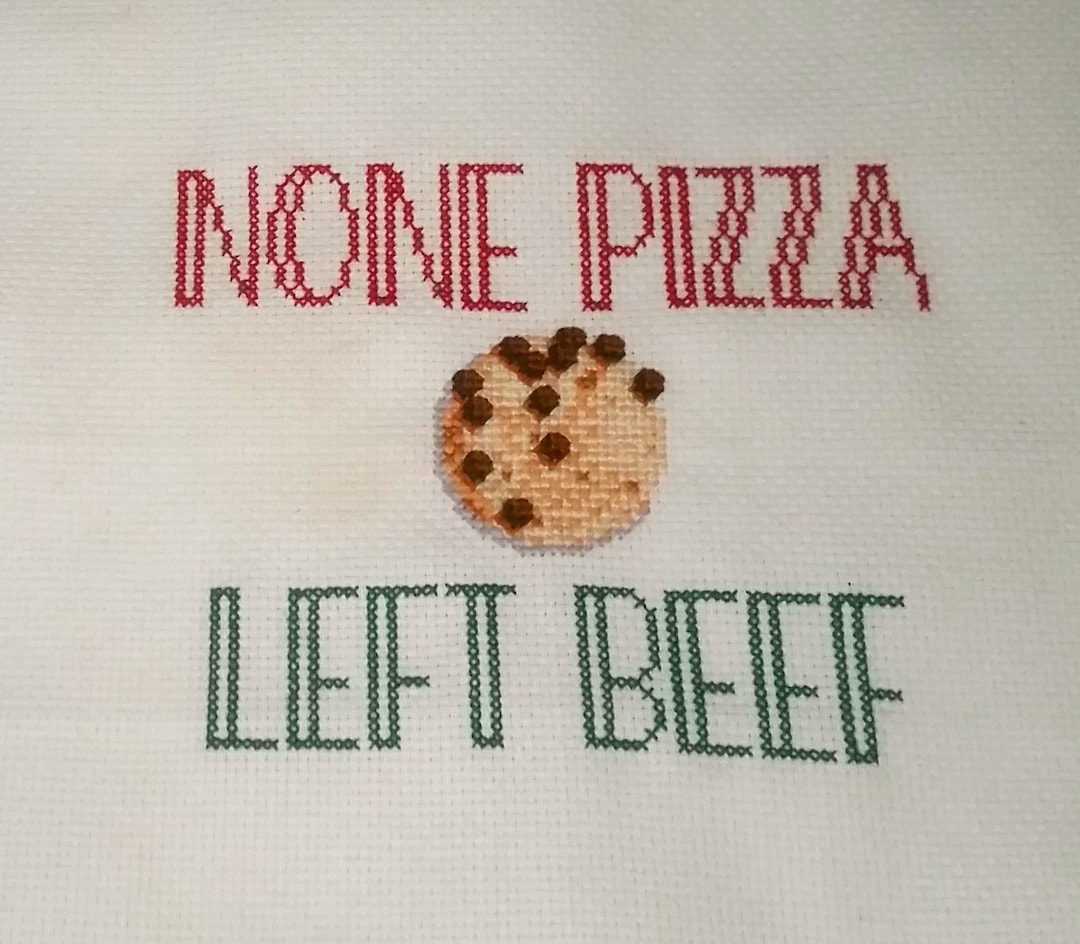 None Pizza Left Beef - Cross Stitch Pattern - Etsy