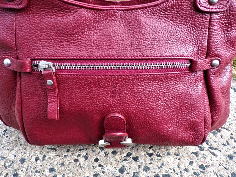 Vintage Domo Leather Bag Red Grab Bag Landor & Hawa | Etsy