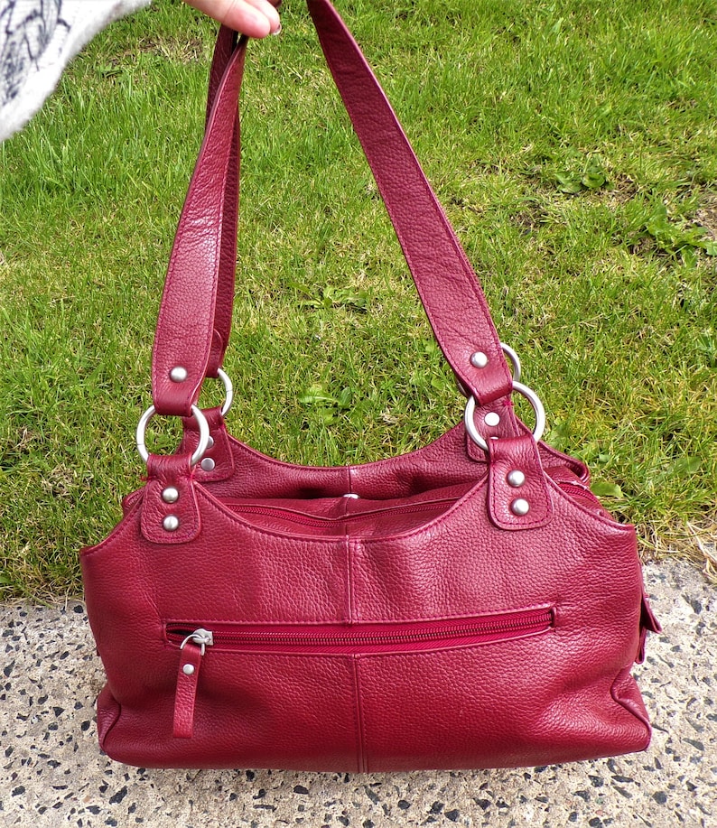 Vintage Domo Leather Bag Red Grab Bag Landor & Hawa | Etsy