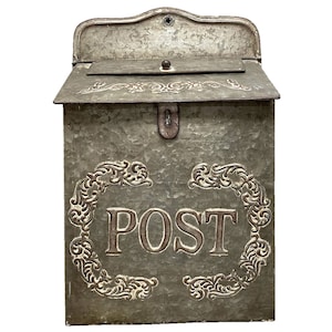 Rustic Farmhouse Post Box – Vintage Wall Mailbox, Galvanized Metal ...