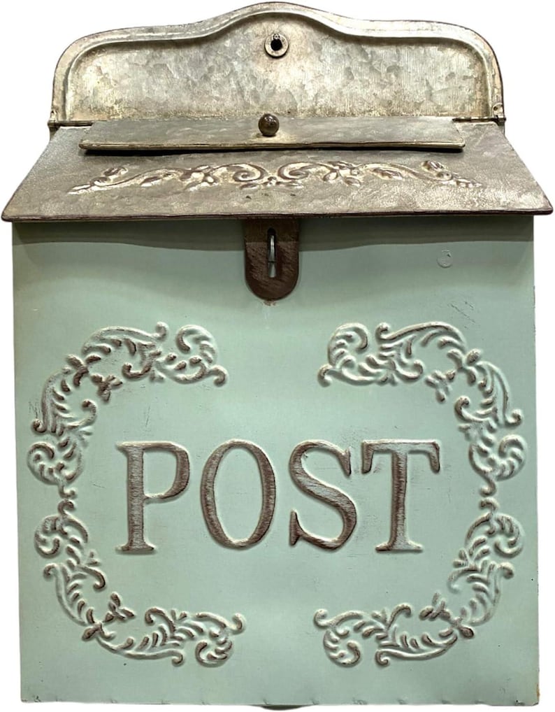 Rustic Farmhouse Mailbox: Vintage Metal Wall-mounted Post Box - Etsy