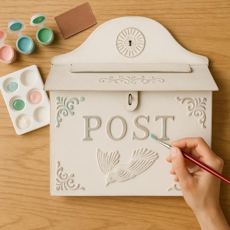 DIY Vintage Metal Mailbox | Paintable Farmhouse Wall Decor, Wedding ...