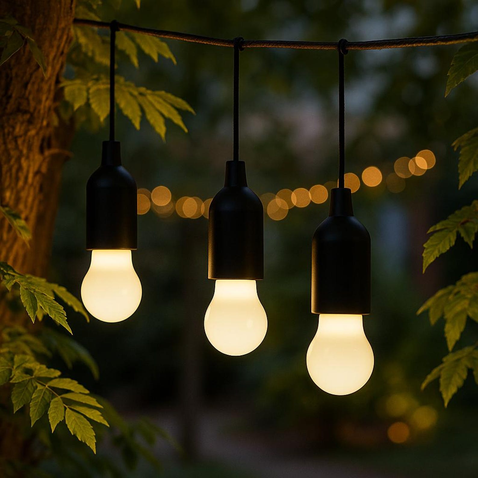 Cordless LED Pull Rope Lights - Battery Operated - Set of 4 - Etsy