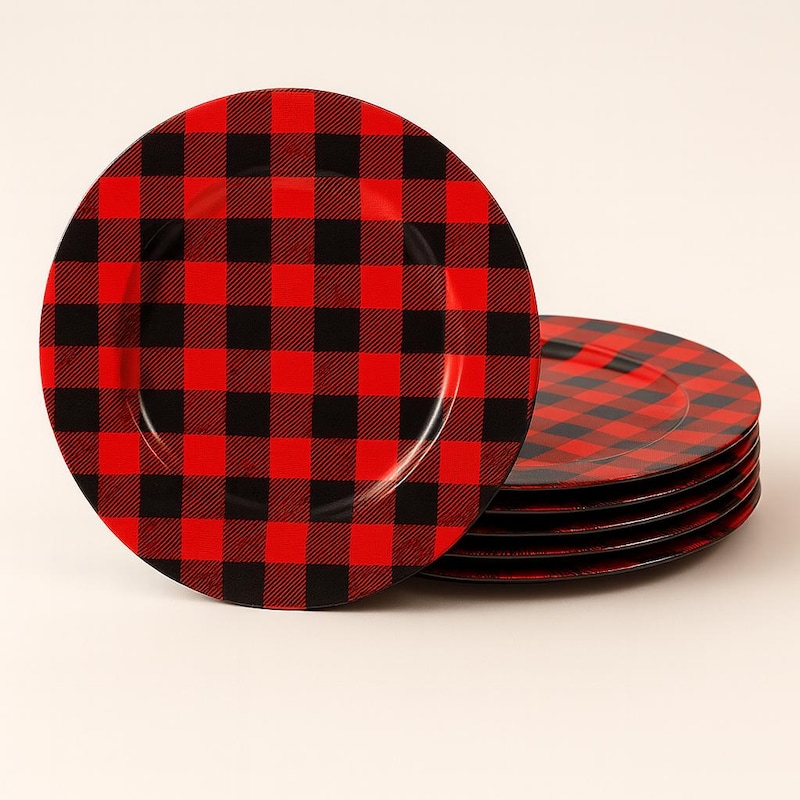 Red Plaid Charger - Etsy