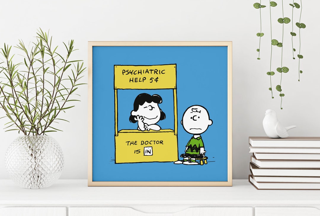 Charlie Brown and Lucy Digital Print, "the Doctor is In" Charlie Brown ...