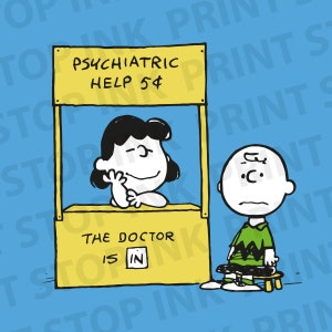 Charlie Brown and Lucy Digital Print, "the Doctor is In" Charlie Brown ...