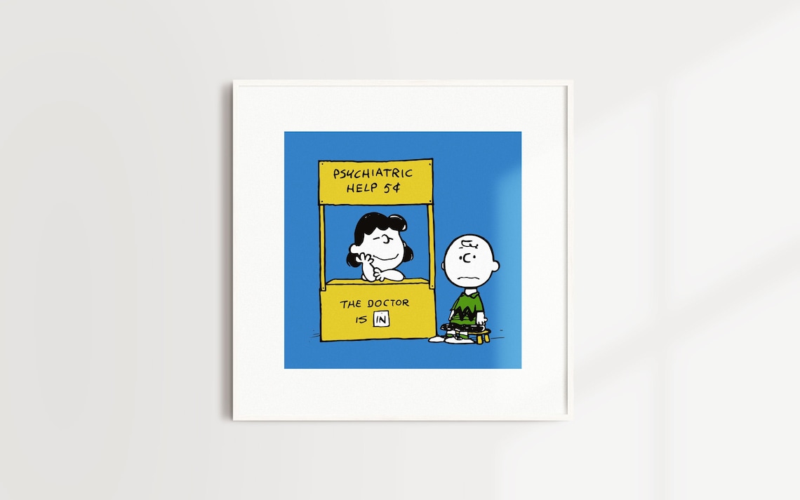Charlie Brown and Lucy Digital Print, "the Doctor is In" Charlie Brown ...
