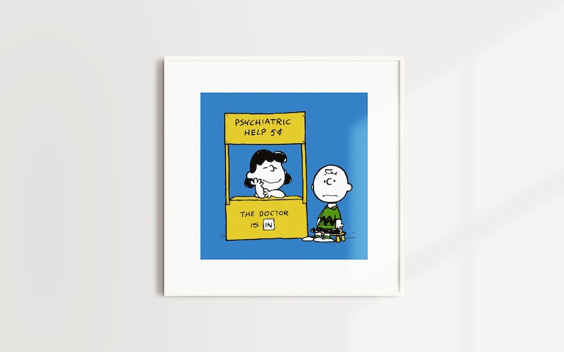 Charlie Brown and Lucy Digital Print, "the Doctor is In" Charlie Brown ...