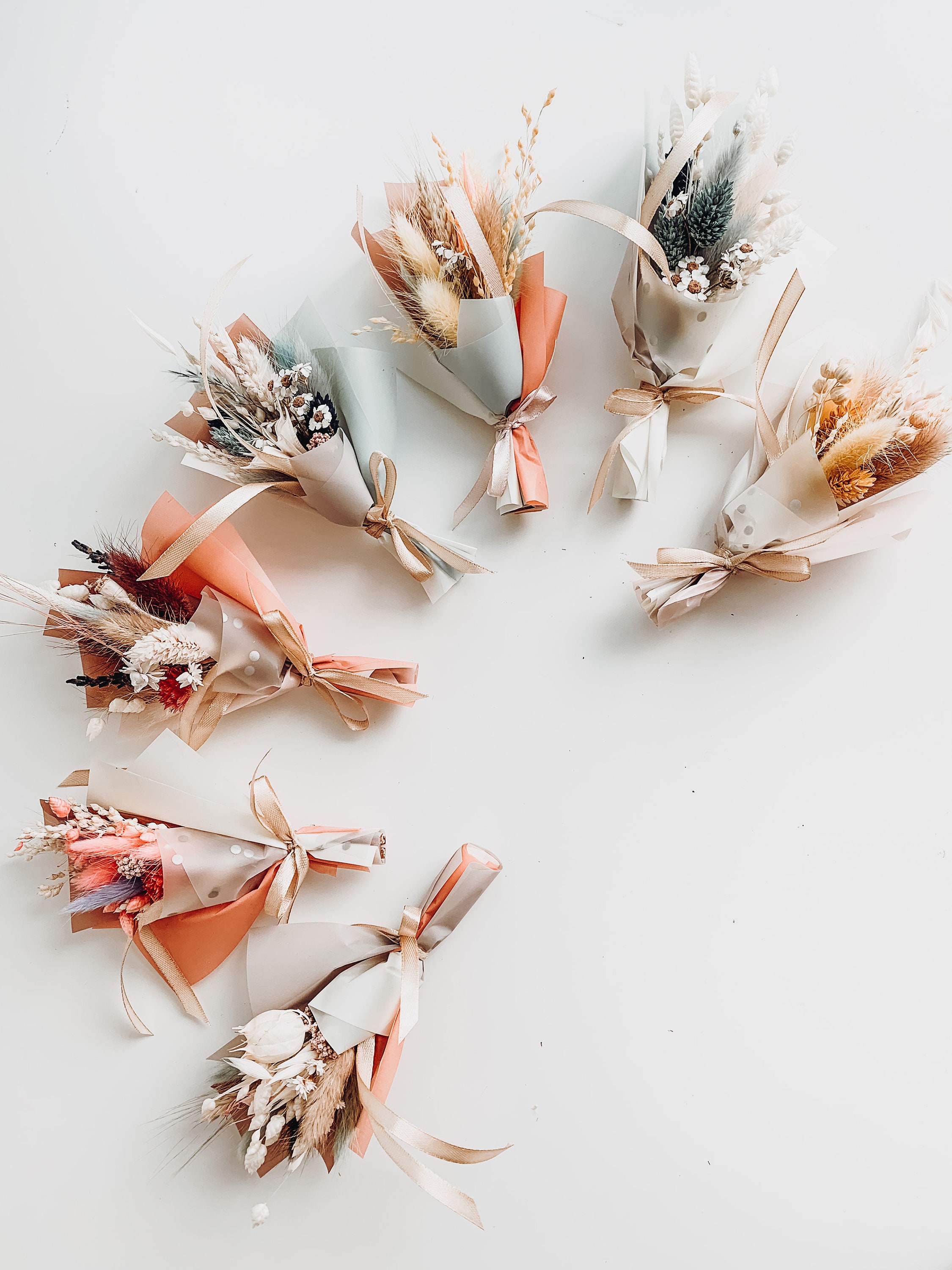 Dried flowers mini bouquets cute tiny floral bouquet set as | Etsy