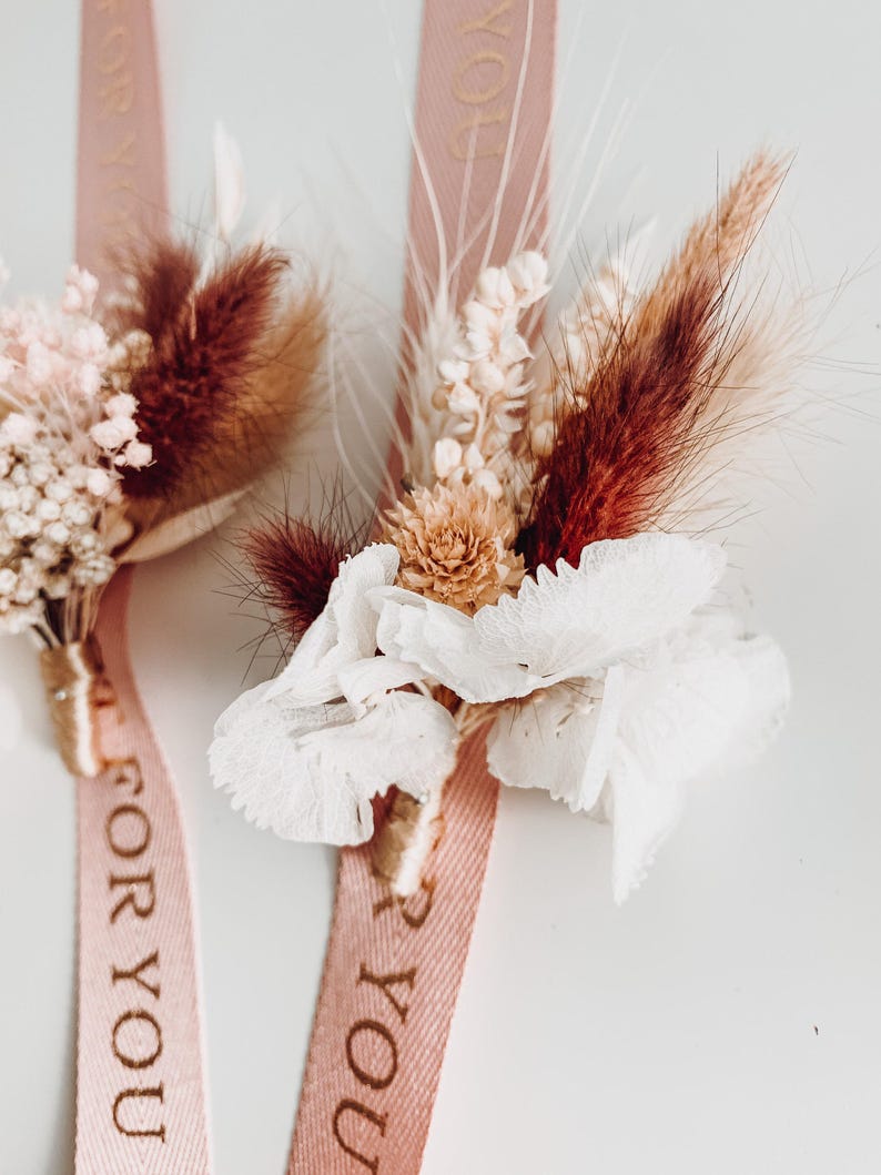 Dried Flowers Wedding Corsage, Bride Floral Accessories, Rustic ...