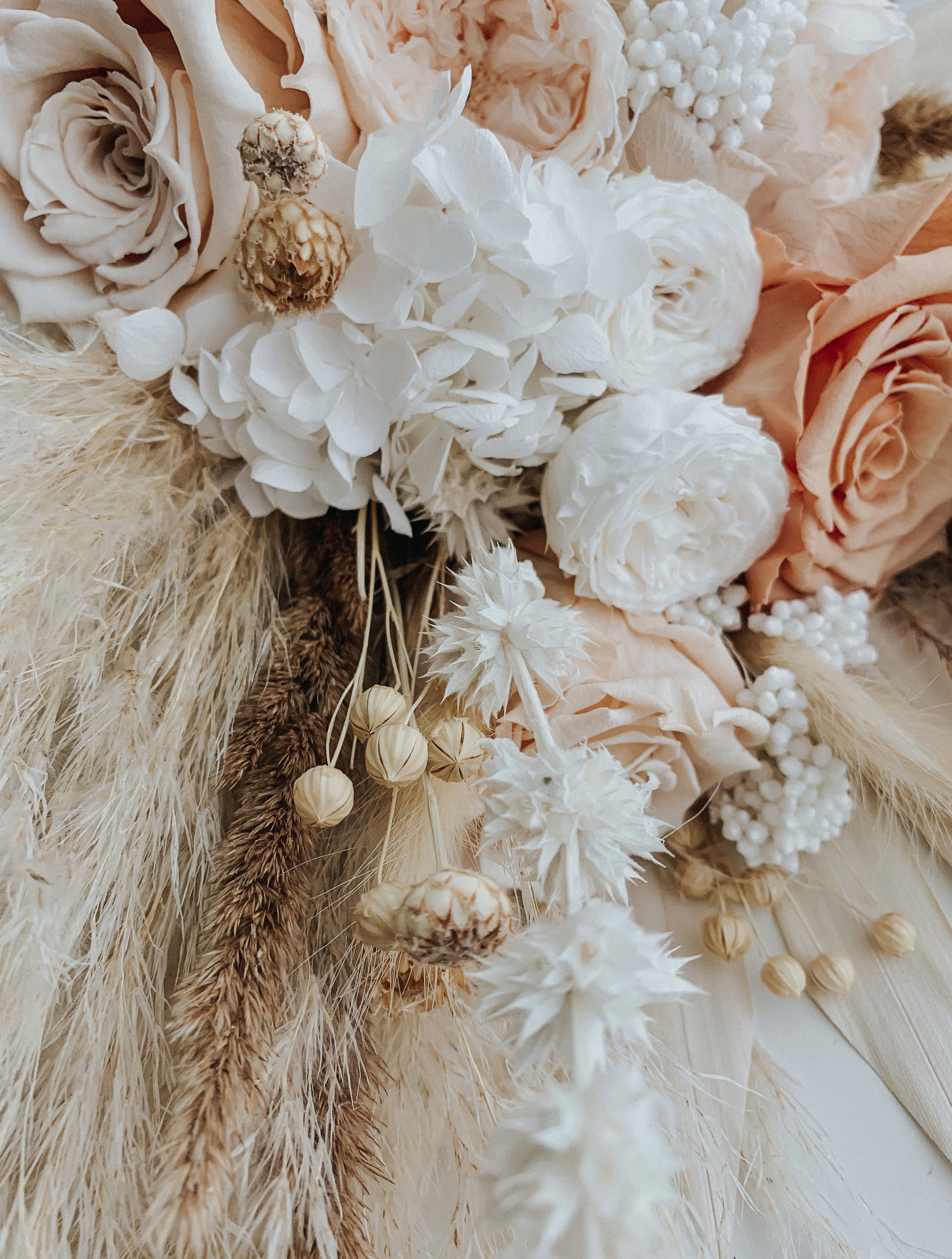 Beige Colors Bridal Bouquet With Dried Roses Luxury Preserved - Etsy
