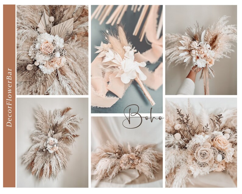 Boho Bridal Bouquet Dried Flower Arrangement Natural Flower - Etsy