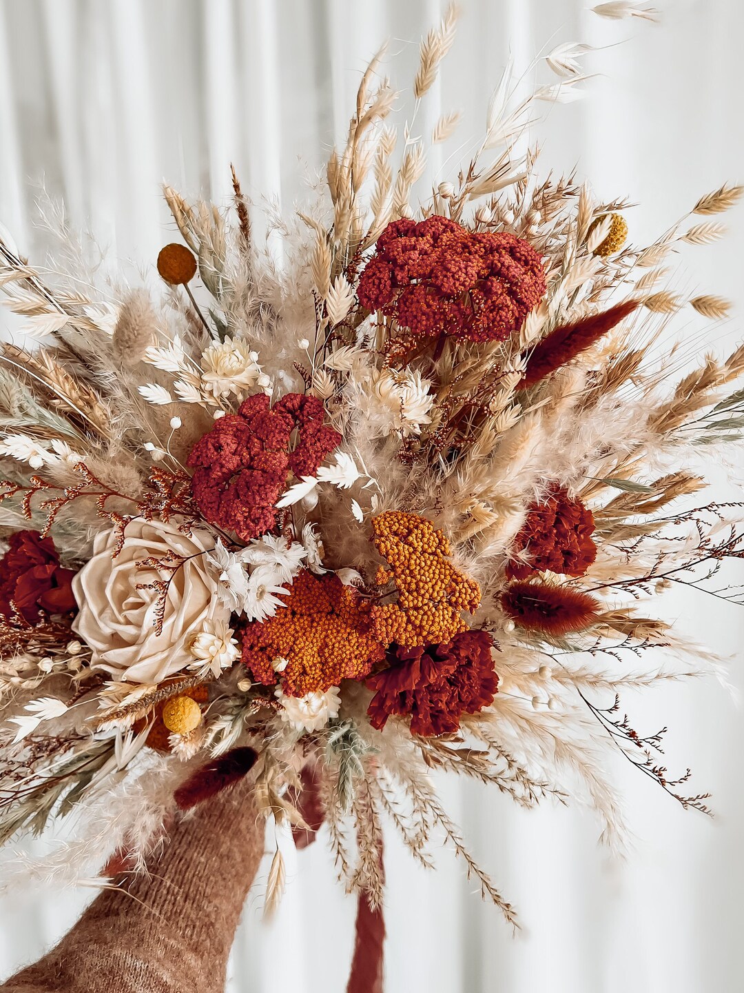 Rustic Orange Wedding Autumn Bouquet Boho Bouquet Champagne - Etsy