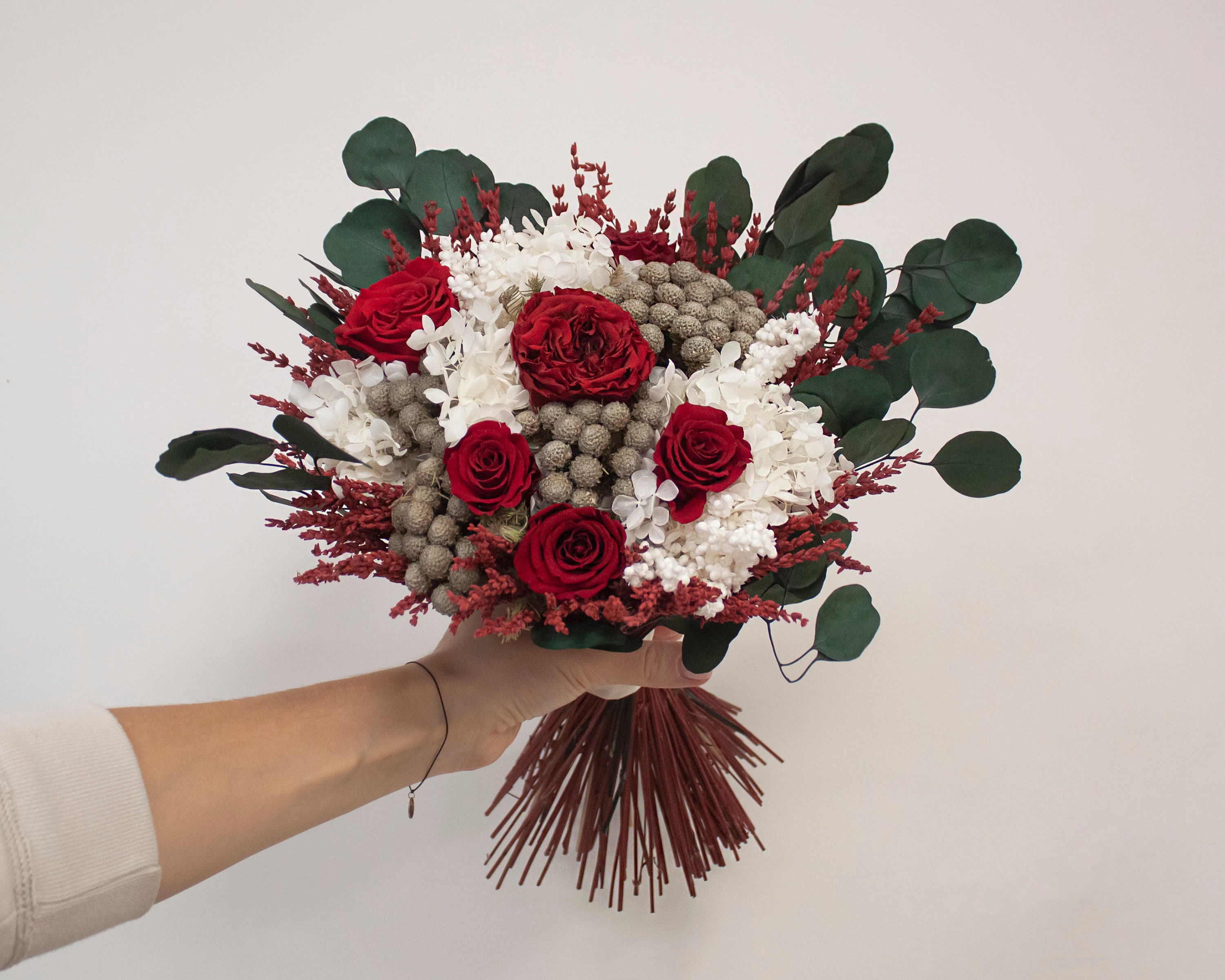 Red Bridal Bouquet Red Wedding Bouquet Burgundy Bridal - Etsy