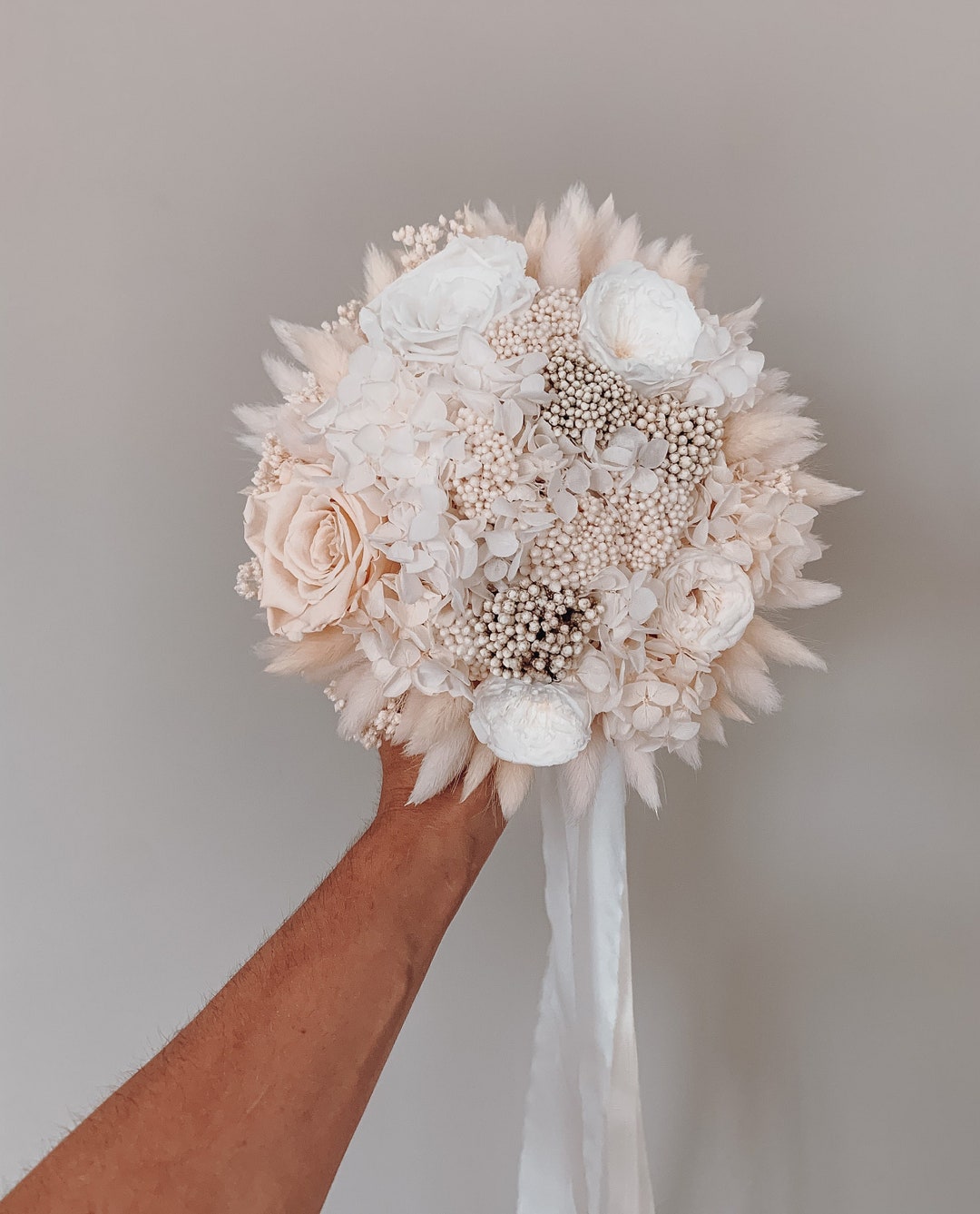 Classic Bouquet for Bride, Boho Wedding Dried Flowers, Bridal Preserved ...