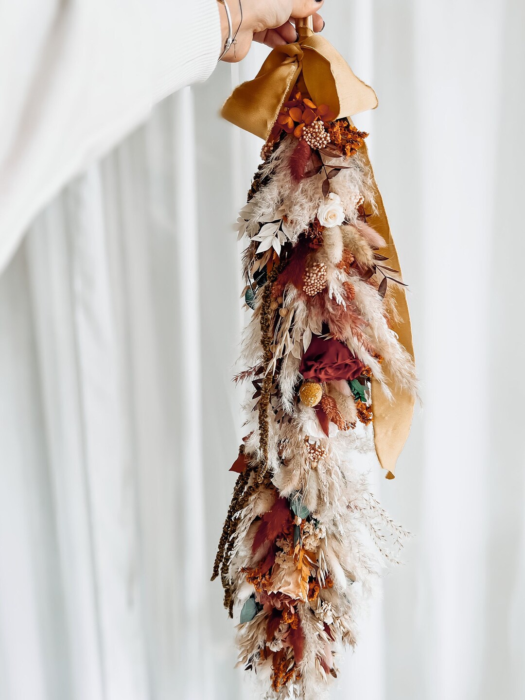Terracota Wedding Flowers Garland, Dried Garland, Autumn Bridal Garland ...