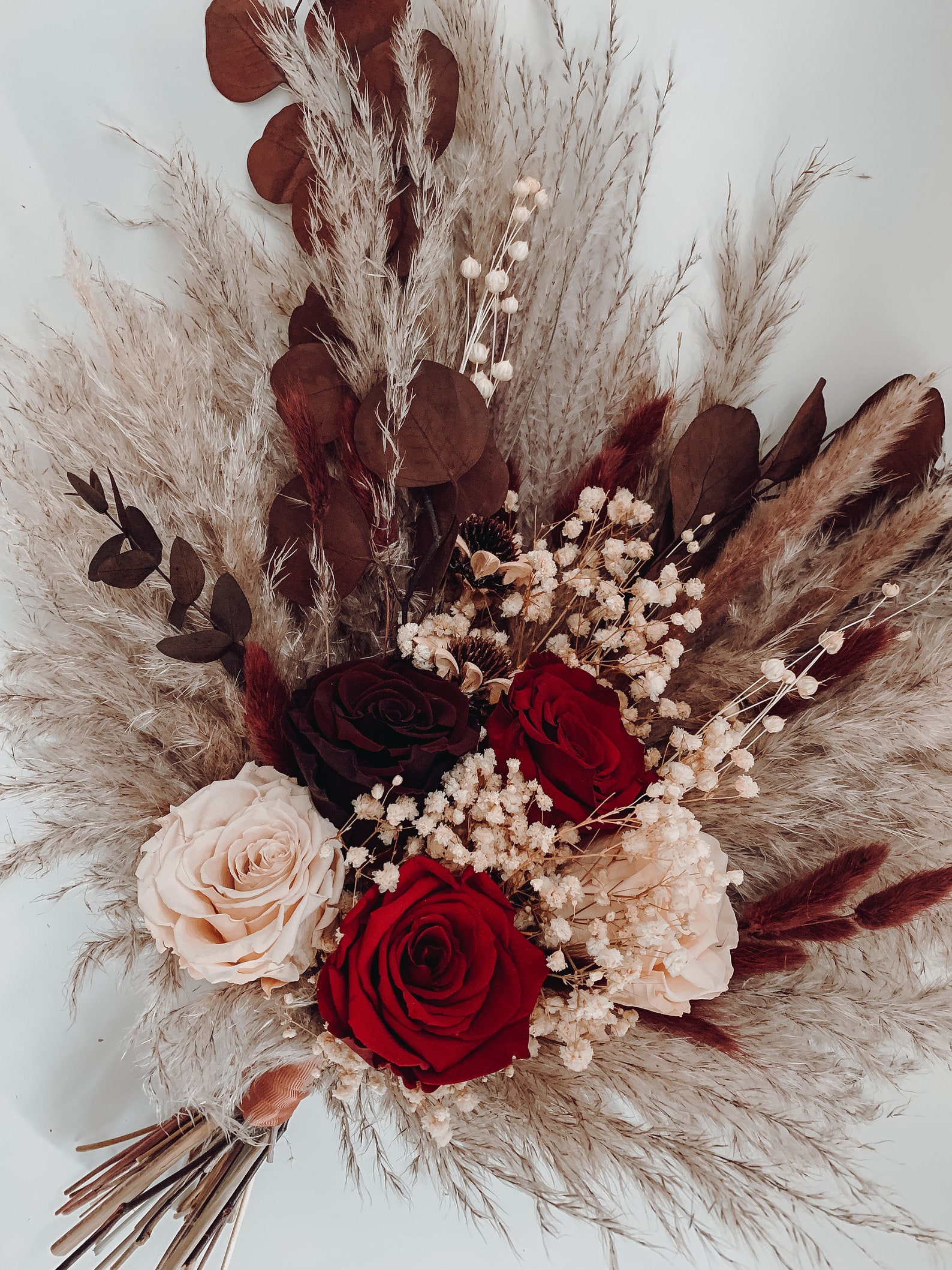 Bridal Bouquet Boho Boho Wedding Bouquet Burgundy Bouquet - Etsy