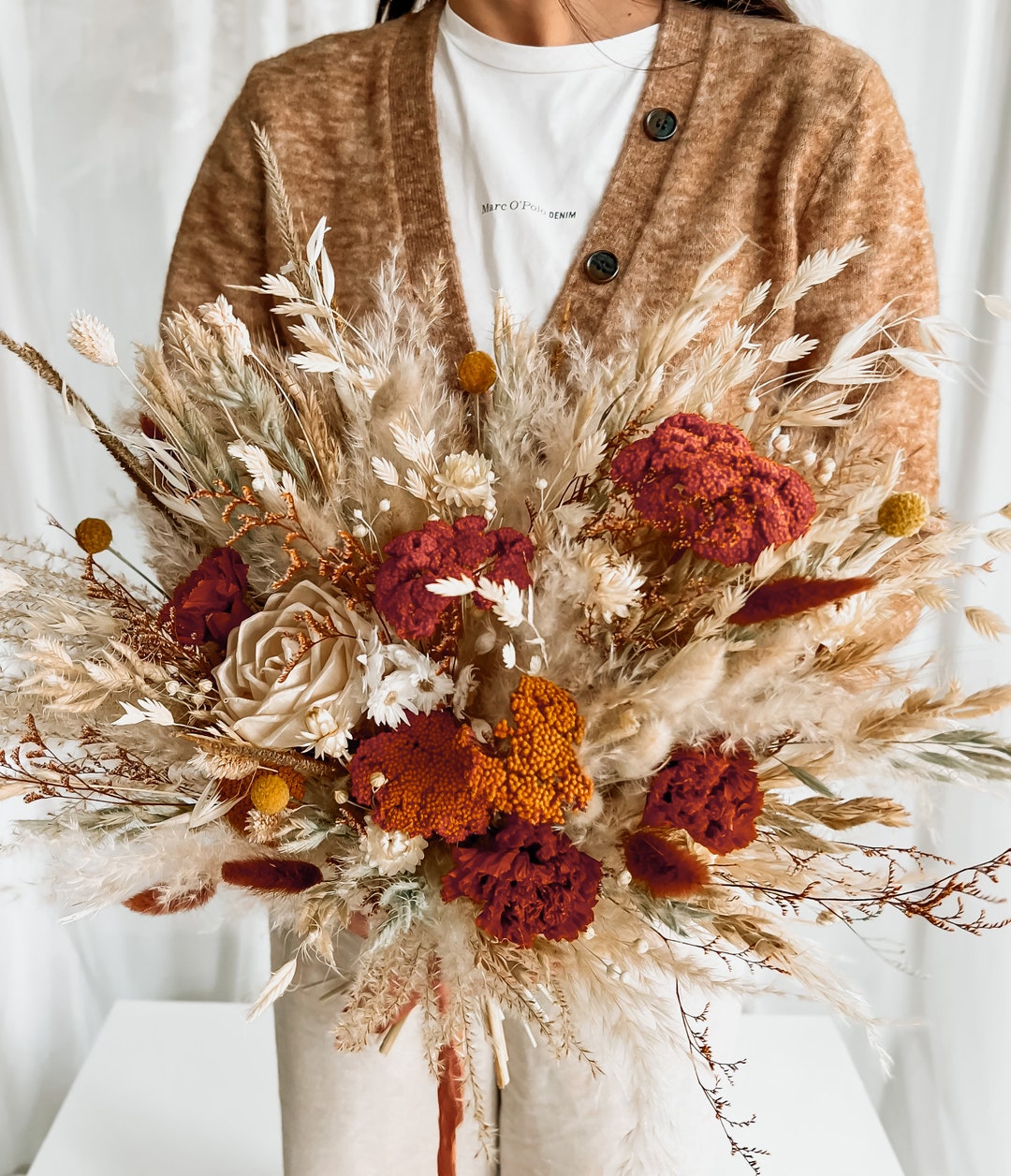 Rustic Orange Wedding, Autumn Bouquet, Boho Bouquet, Champagne Bouquet ...