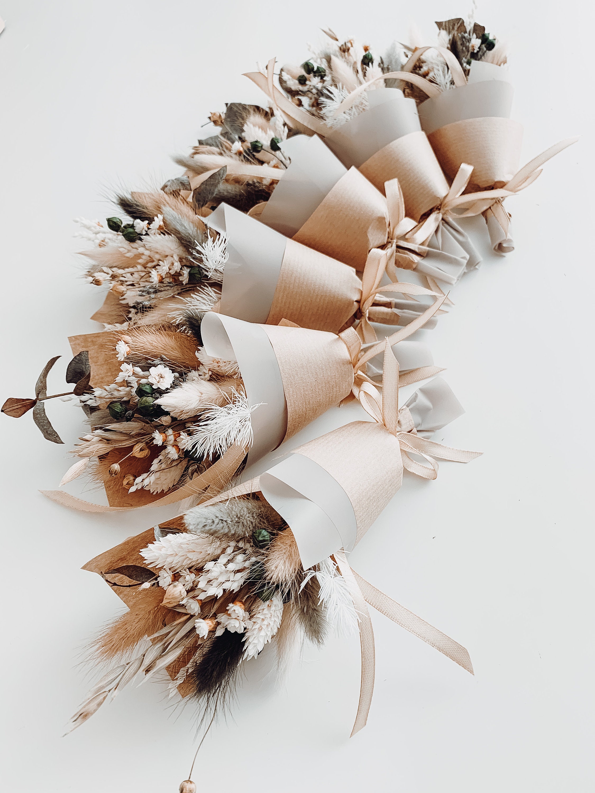 Minimalist Tiny Bouquets Set Dried Flowers Mini Bouquets Cute | Etsy