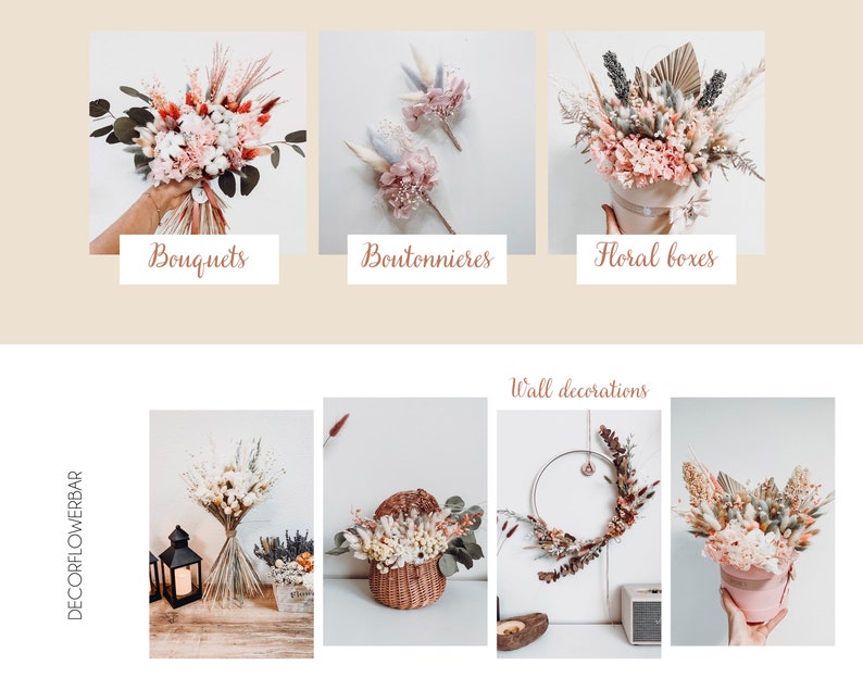 Dried Flowers Rustic Wedding Bouquet Preserved Roses Dried - Etsy