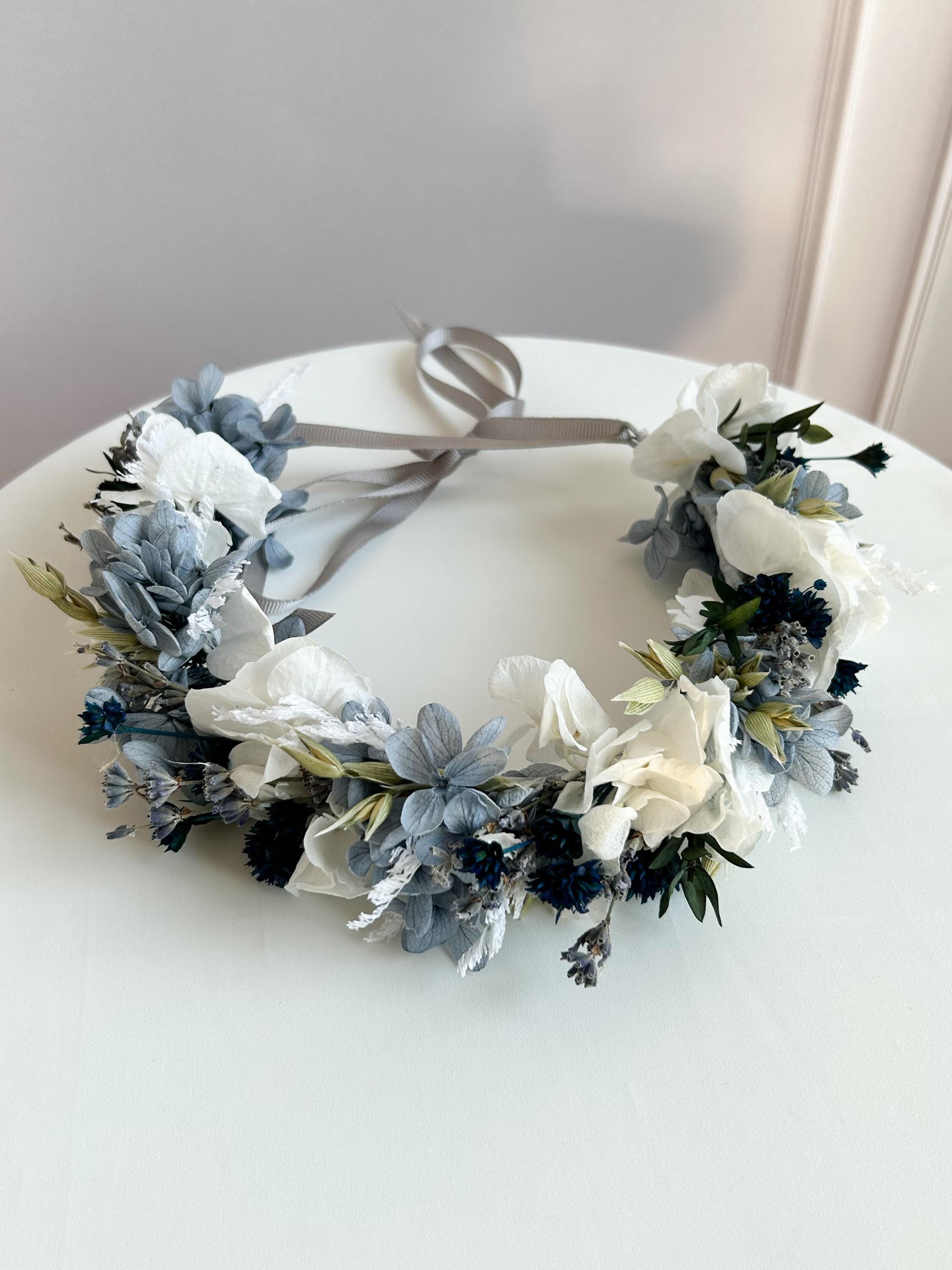 Dusty Blue Wedding Accessories Set, Bridal Hair Comb Crown Boutonniere ...