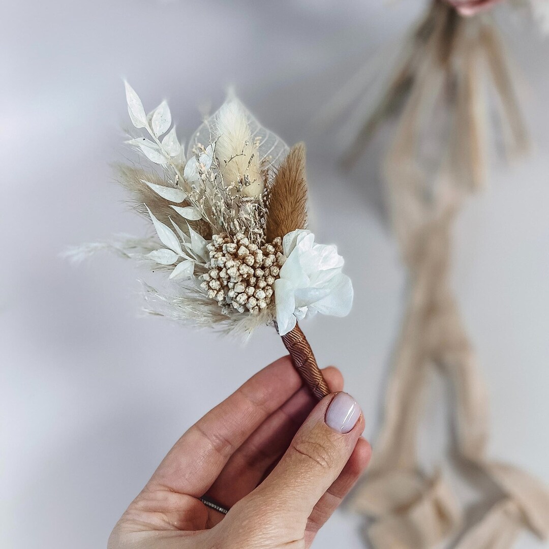 Rust Wildflower Boutonniere: Boho Wedding Groomsmen Gift - Etsy