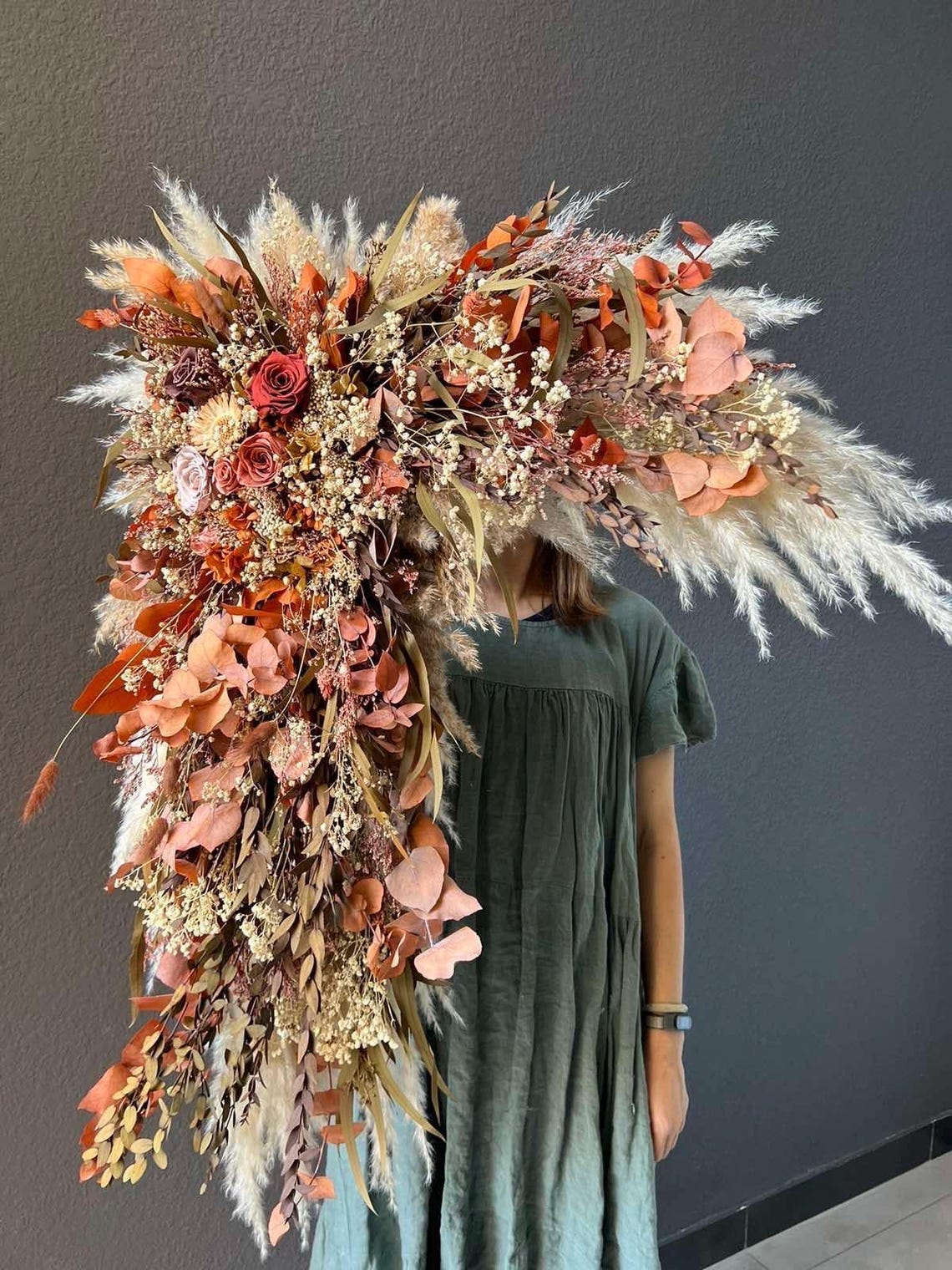 Wedding Backdrop Dried Fowers, Terracotta Wedding Arch, Rustic Bridal ...
