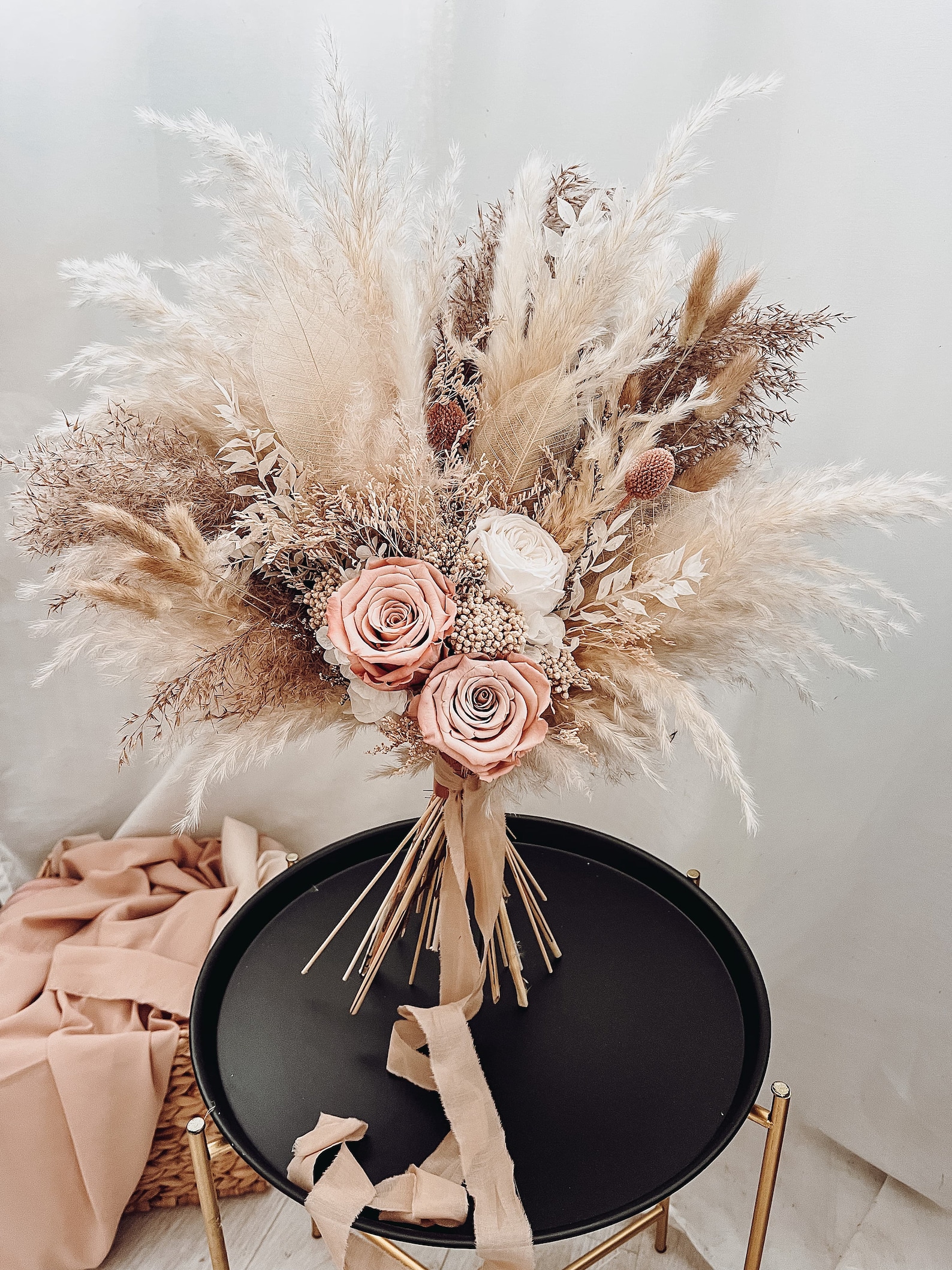 Boho Bridal Bouquet Dried Flower Arrangement Natural Flower - Etsy