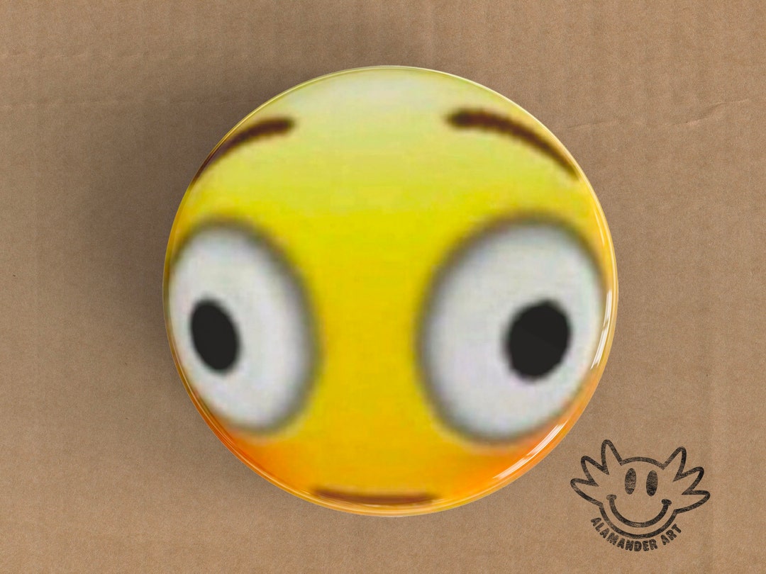 Funny Bug-eyed Distorted Emoji Meme Pinback Button 1.5 - Etsy