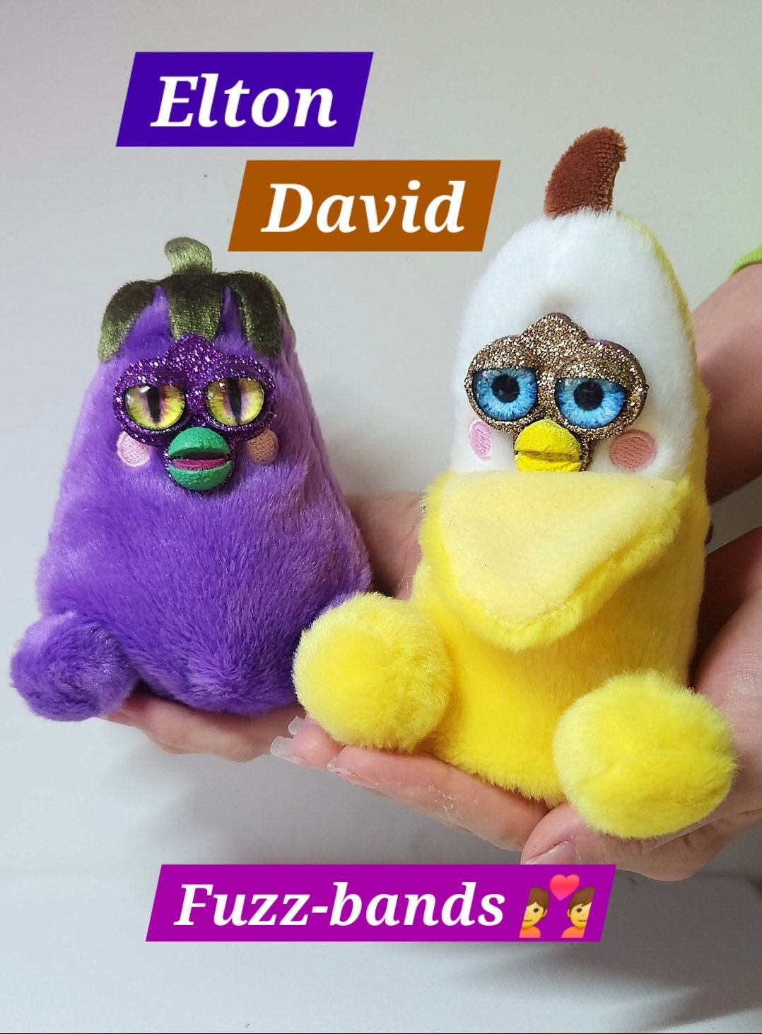 Fuzz-bands Elton and David Oddbody Furby Plush eye Design May Vary - Etsy