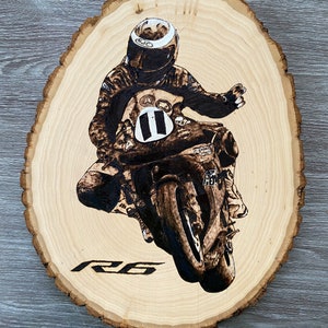 Custom Motorcycle Woodburning - Etsy