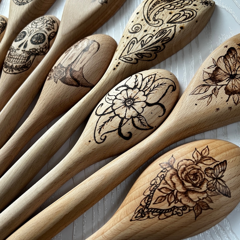 Wood Burned Spoons - Etsy