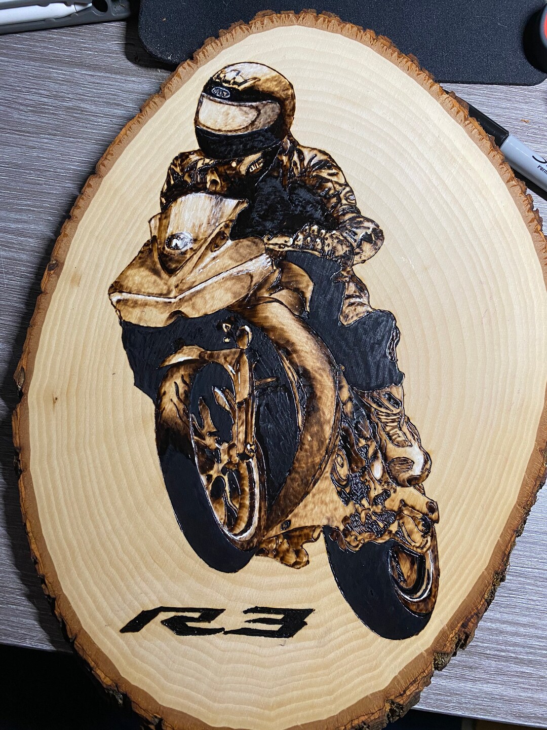 Custom Motorcycle Woodburning - Etsy