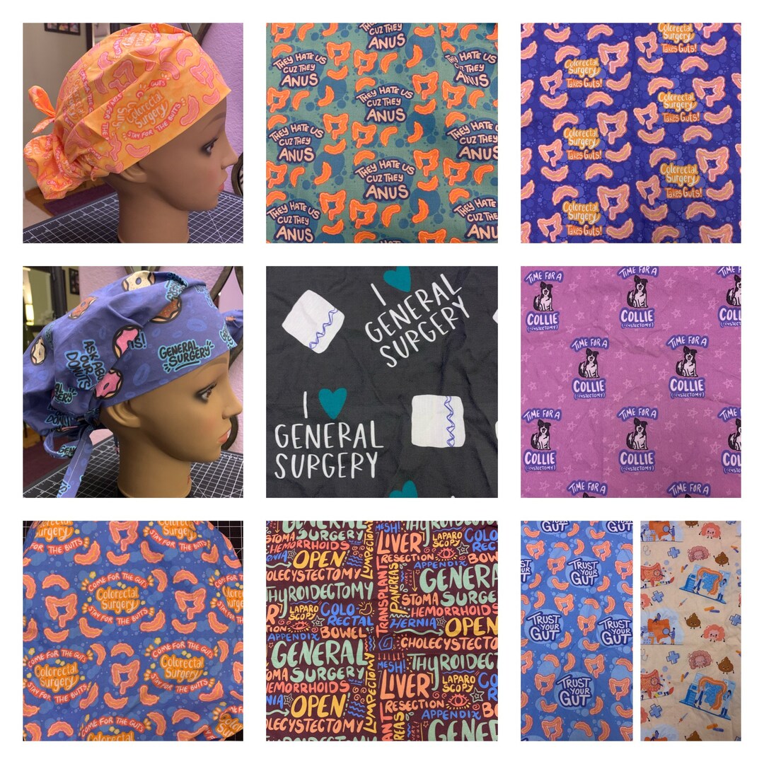 General/colorectal Surgery/gi Scrub Caps - Etsy